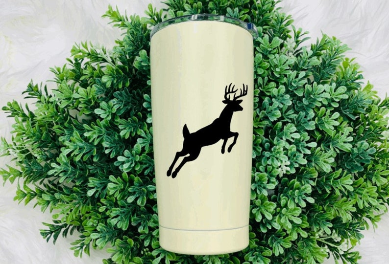 Jumping Deer Vinyl Decal for Bumper Sticker, Laptop, Tumbler Cup, Mug ...