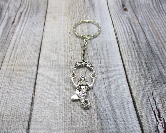 Mermaid Keychain Nautical Keychain Ocean Keychain Nautical | Etsy