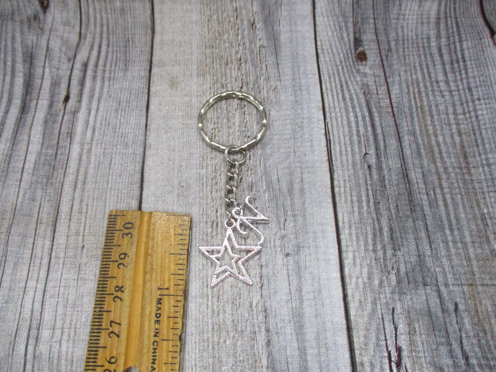 Star Keychain Double Star Keychain Personalized Star - Etsy