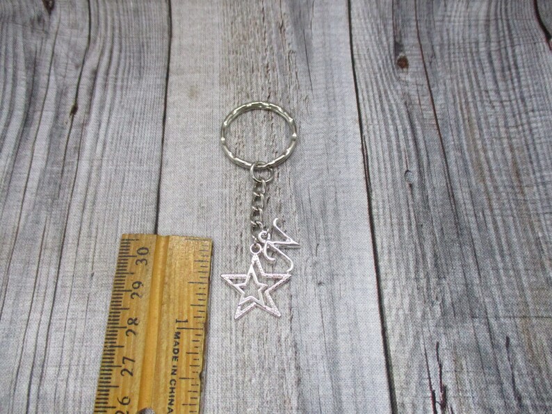 Star Keychain Double Star Keychain Personalized Star - Etsy