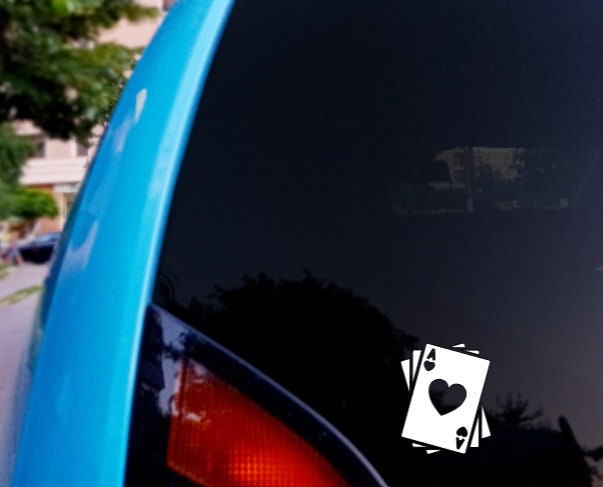 Vinyl Playing Card Decal Ace of Hearts Vinyl Decal for Water Bottle ...