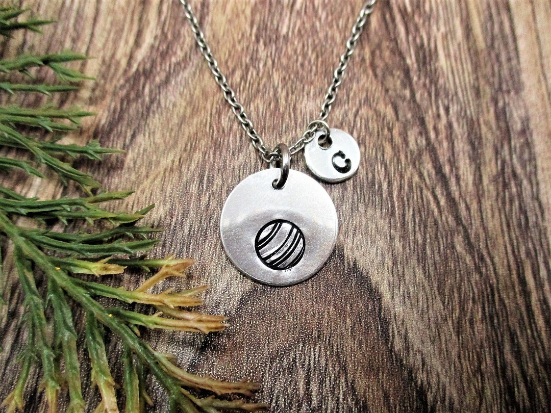 Planet Jupiter Necklace Handstamped Personalized Gifts for Her / Him ...