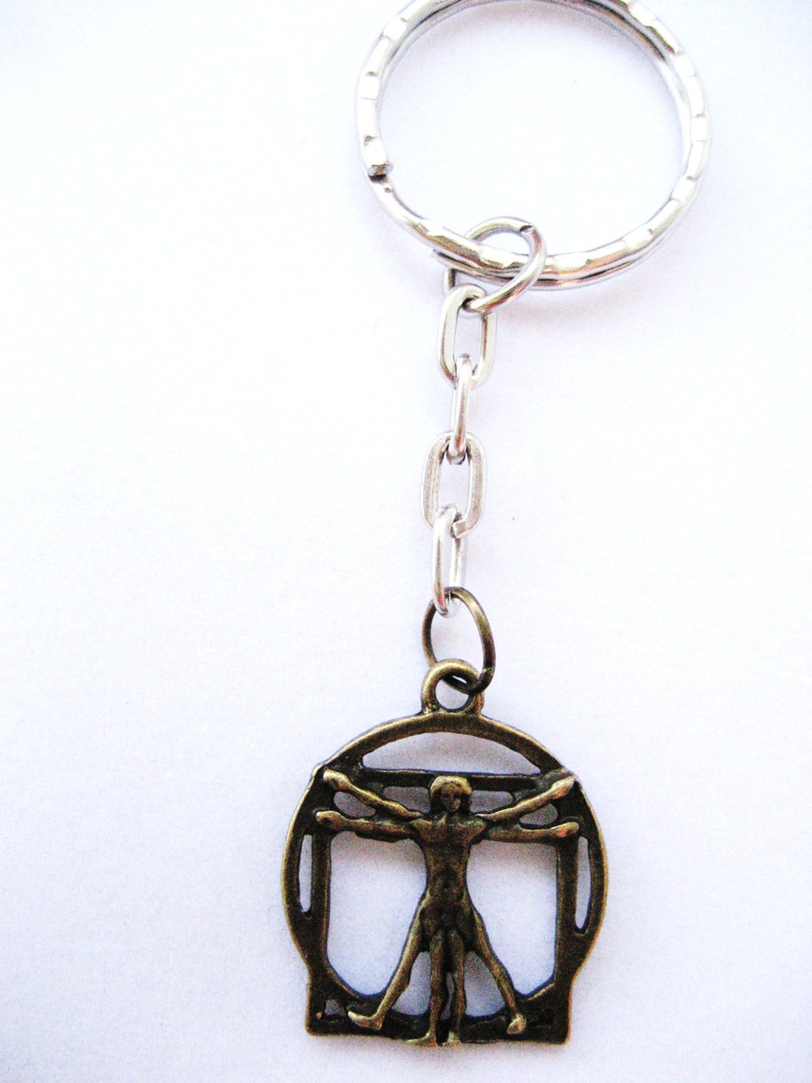 Vitruvian Man Keychain Universal Man Key Ring Da Vinci | Etsy