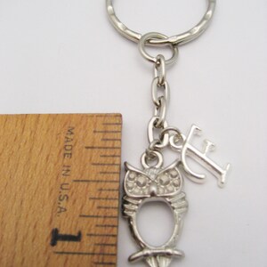 Owl Keychain Personalized Barn Owl Keychain Initial Keychain Owl Lovers ...