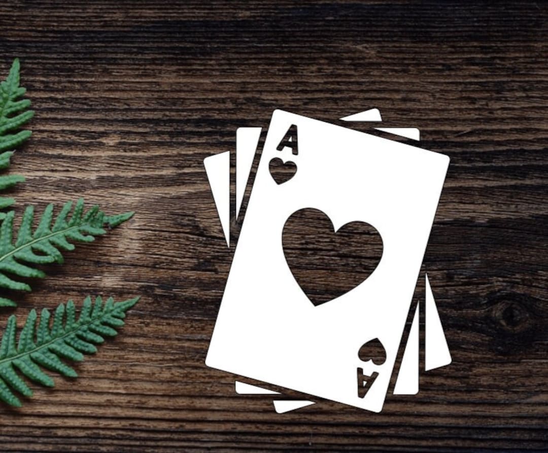 Vinyl Playing Card Decal Ace of Hearts Vinyl Decal for Water Bottle ...