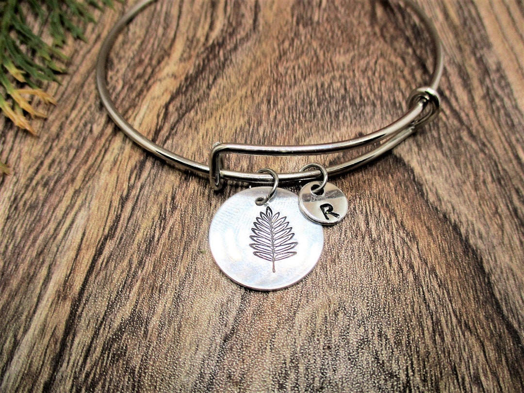 Rowan Leaf Bracelet Initial Personalized Gifts Celtic Zodiac Leaf Tree ...