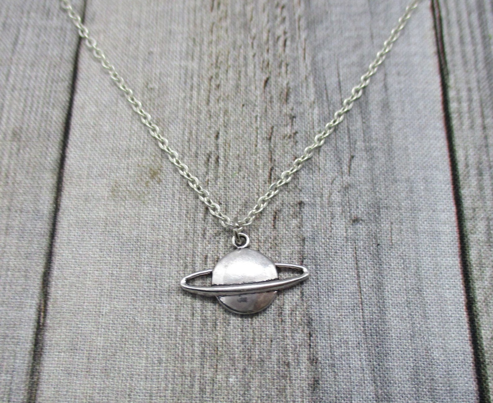 Saturn Necklace Planet Necklace Space Necklace Space - Etsy