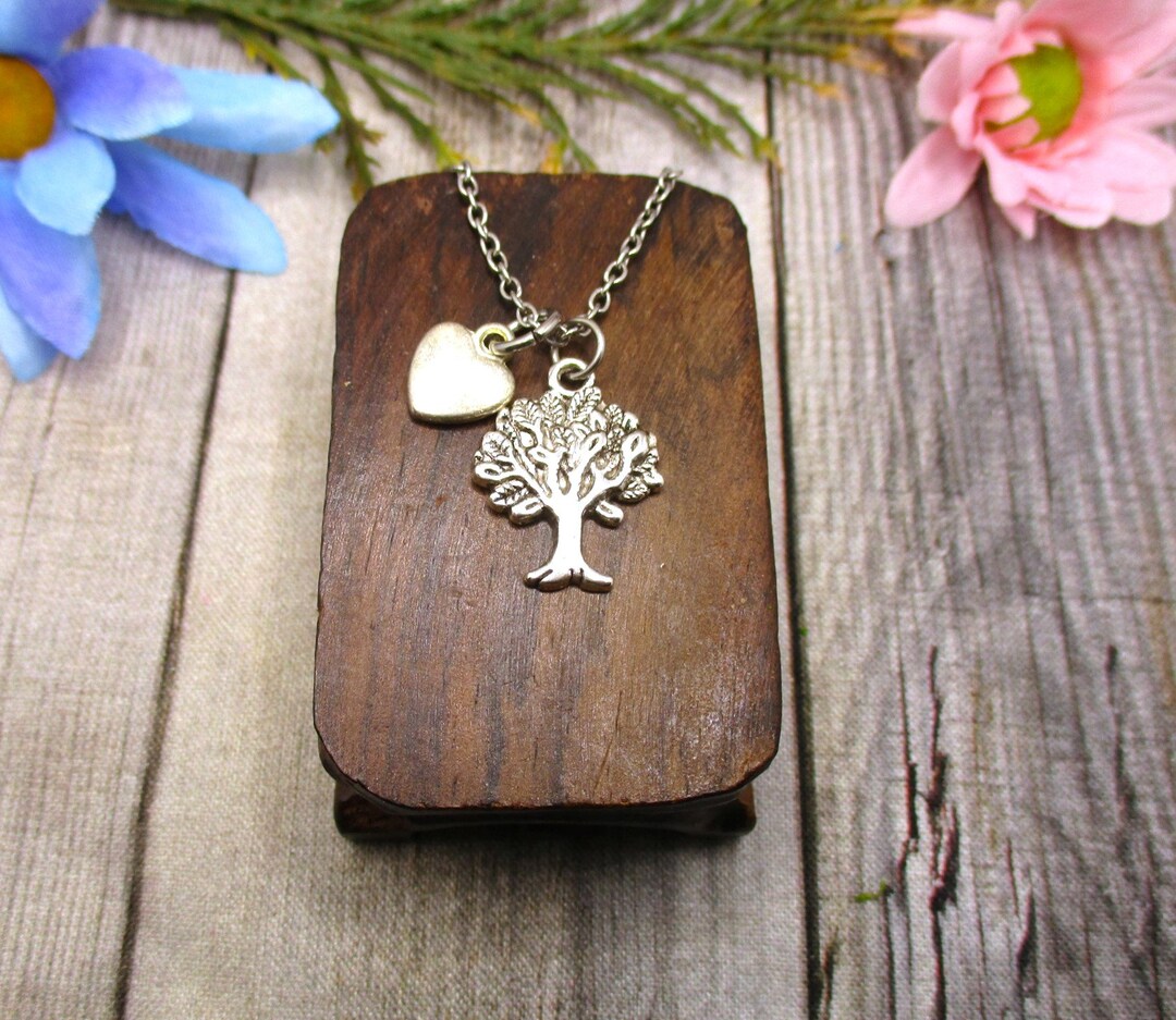 Tree Necklace, Oak Tree Jewelry, Silver Tree Necklace, Silver Tree ...