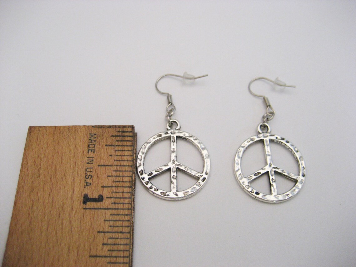 Peace Sign Earrings Peace Earrings Peace Sign Jewelry Peace | Etsy
