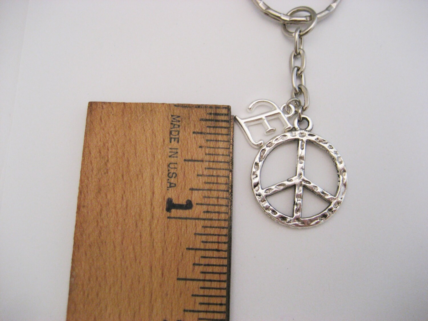 Peace Sign Keychain Initial Keychain Letter Keychain Peace | Etsy