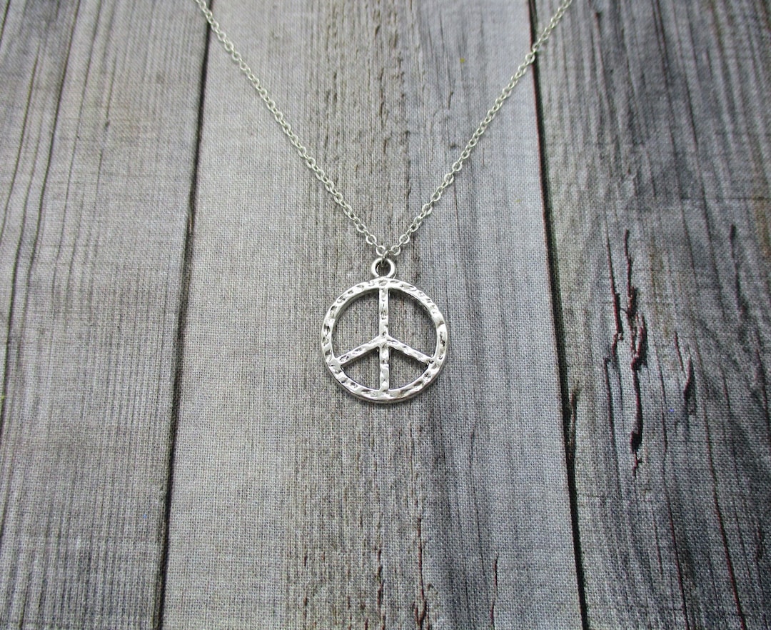 Peace Sign Necklace, Peace Sign Jewelry Gifts for Her / Him Choose Your ...