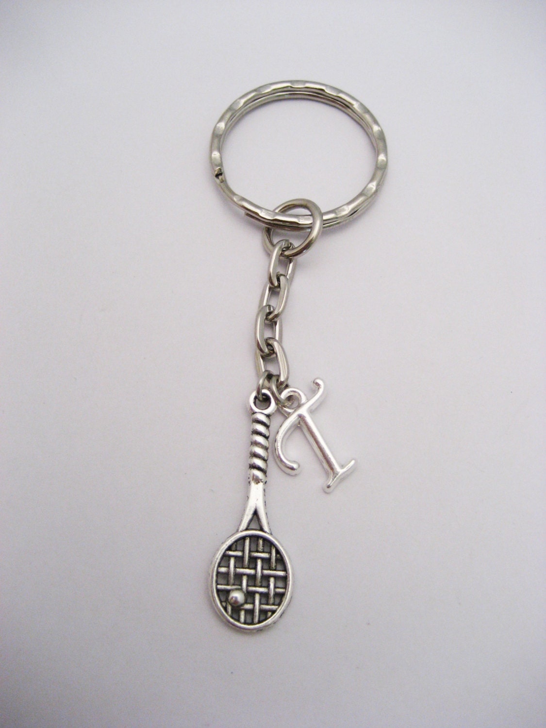 Tennis Racket Keychain Initial Tennis Keychain Customized Gift | Etsy