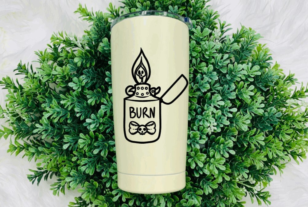 Lighter Decal Creepy Burn Vinyl Decal for Bumper Sticker | Etsy