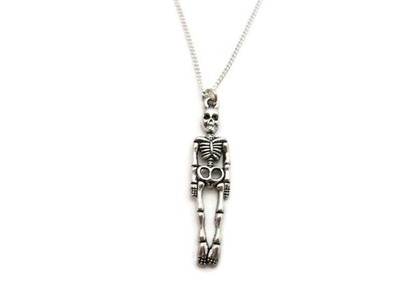 Skeleton Necklace Skeleton Jewelry Human Skeleton Necklace - Etsy