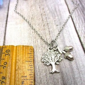 Oak Tree Necklace, Oak Tree Jewelry, Acorn Necklace, Nature Lovers Gift ...