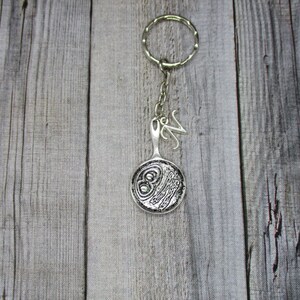 Frying Pan Keychain Bacon and Eggs Keychain Initial Cook Keychain ...