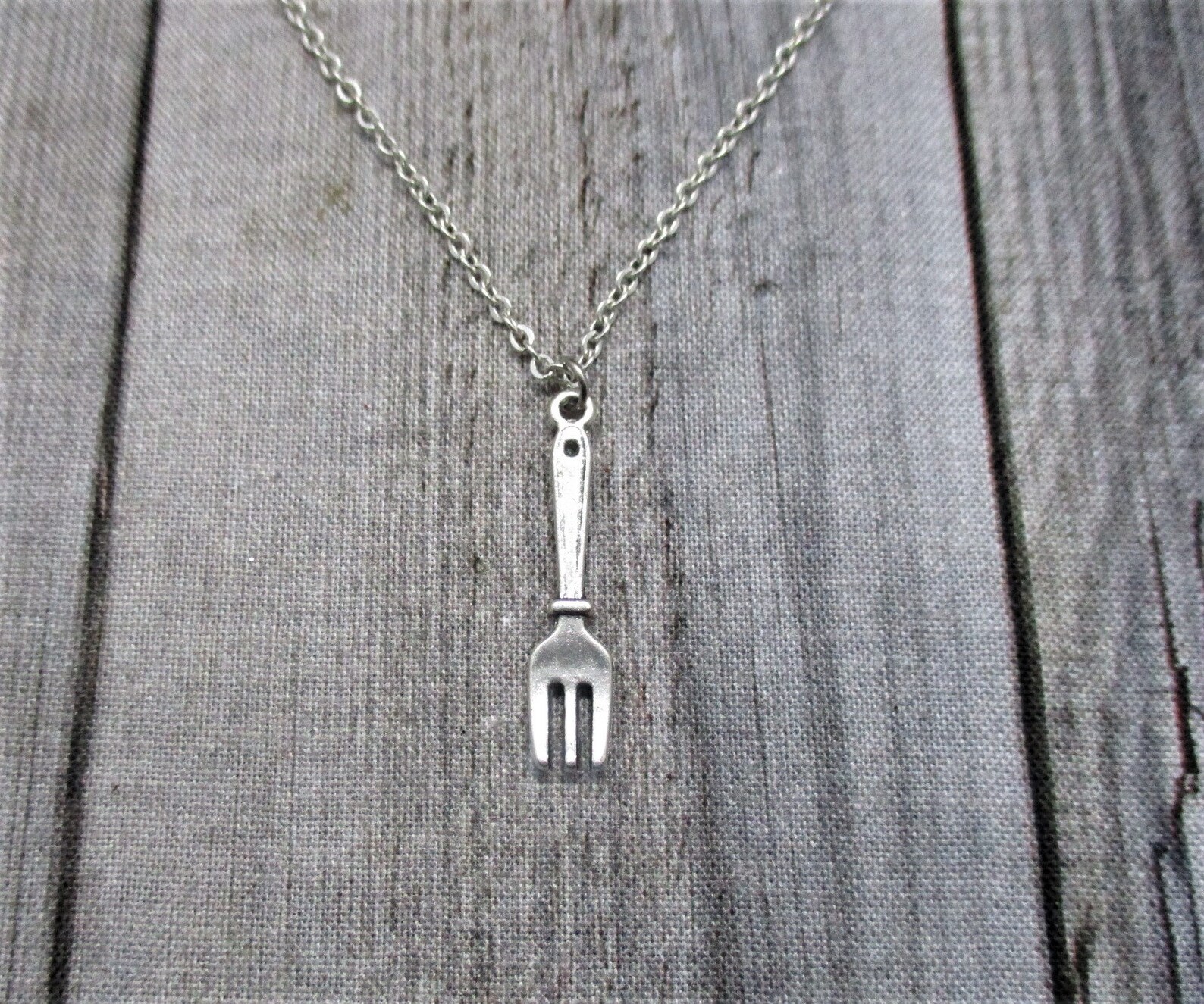 Fork Necklace, Food Necklace, Fork Jewelry, Utensil Necklace, Kitchen ...