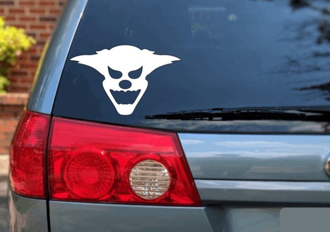 Creepy Clown Decal Halloween Vinyl Decal for Bumper Sticker, Laptop ...