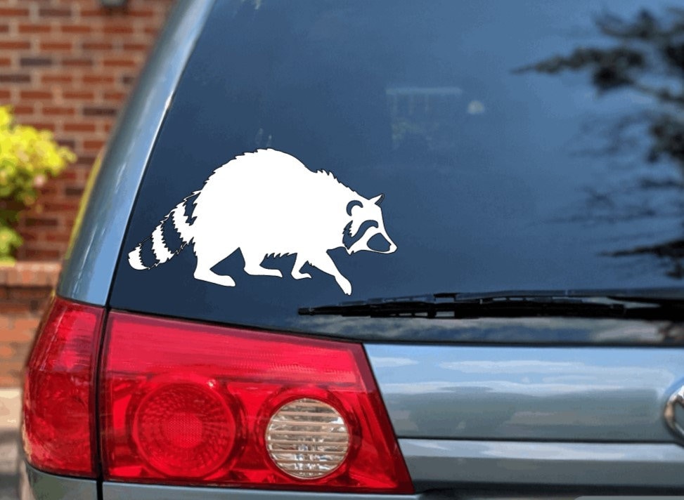 Raccoon Vinyl Decal for Bumper Sticker, Laptop, Tumbler Cup, Mug ...