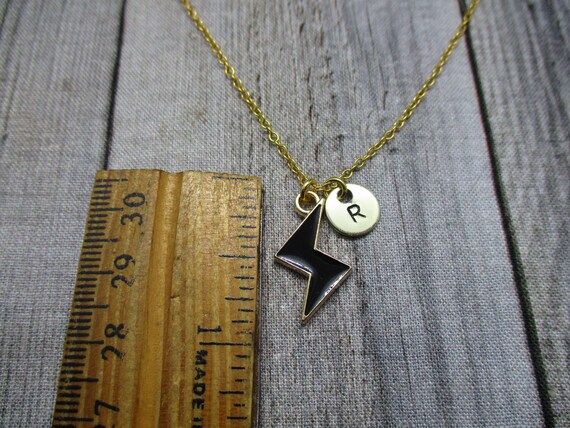 Black lightning bolt necklace store