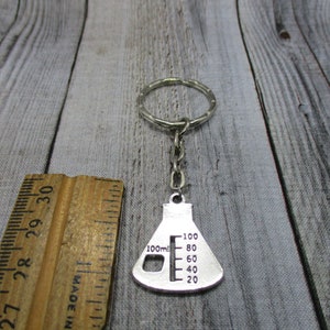 Chemistry Keychain, Science Keychain, Beaker Keychain, Flask Keyring ...