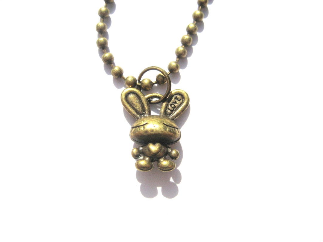 Bunny Necklace, Bunny Jewelry, Love Bunny Necklace, Rabbit Necklace ...