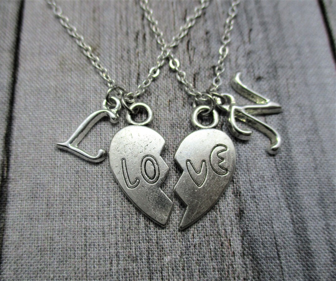 Love Necklace Set, Split Heart Necklace Personalized Gifts for Best ...