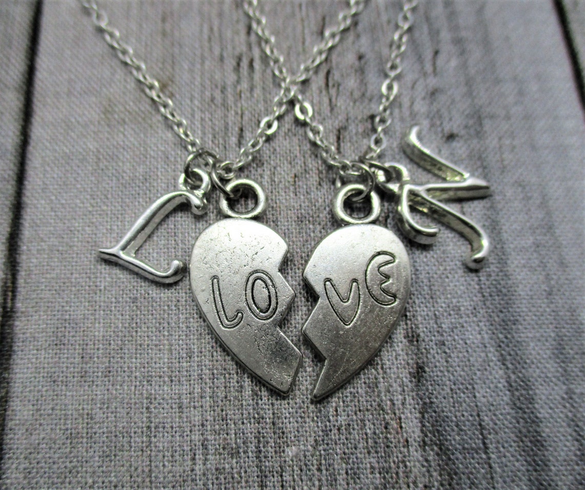 Love Necklace Set, Split Heart Necklace Personalized Gifts for Best ...