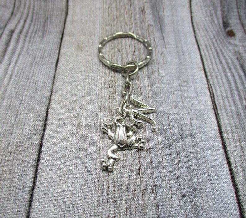 Frog Keychain Initial Jumping Frog Keychain Tree Frog Keychain - Etsy