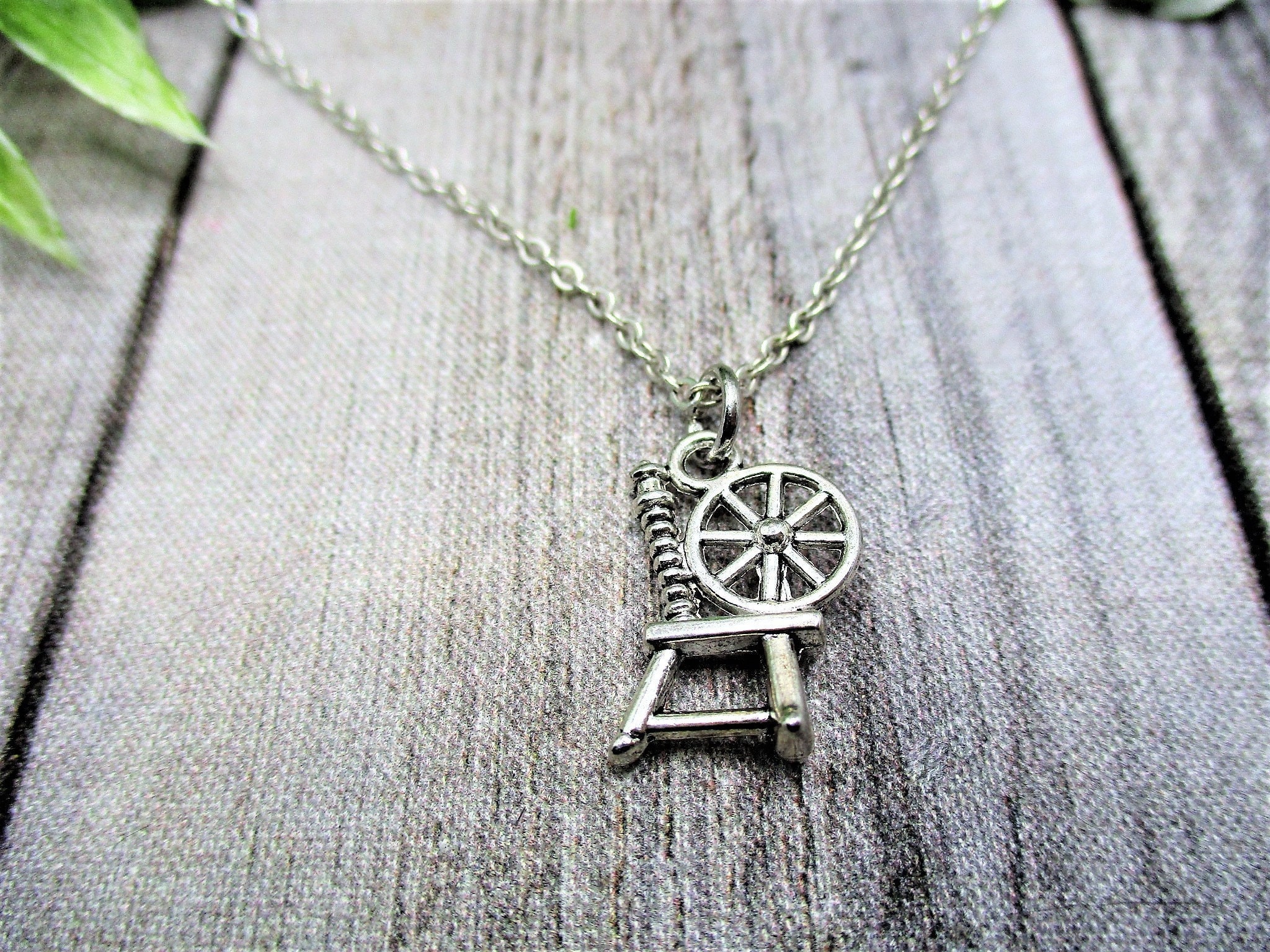 Spinning Wheel Necklace Spinning Wheel Charm Necklace Yarn - Etsy