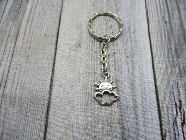 Sun Keychain Solar Keychain Sun in the Clouds Gift | Etsy