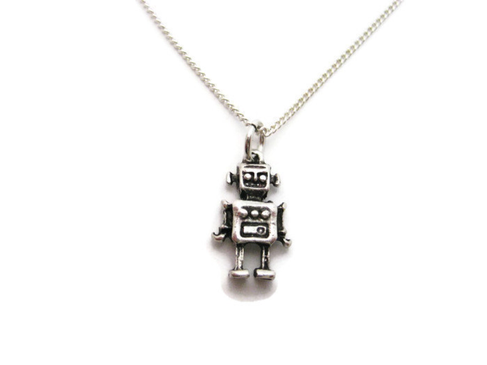 Robot Necklace Small Robot Charm Necklace Cute Robot Necklace - Etsy UK