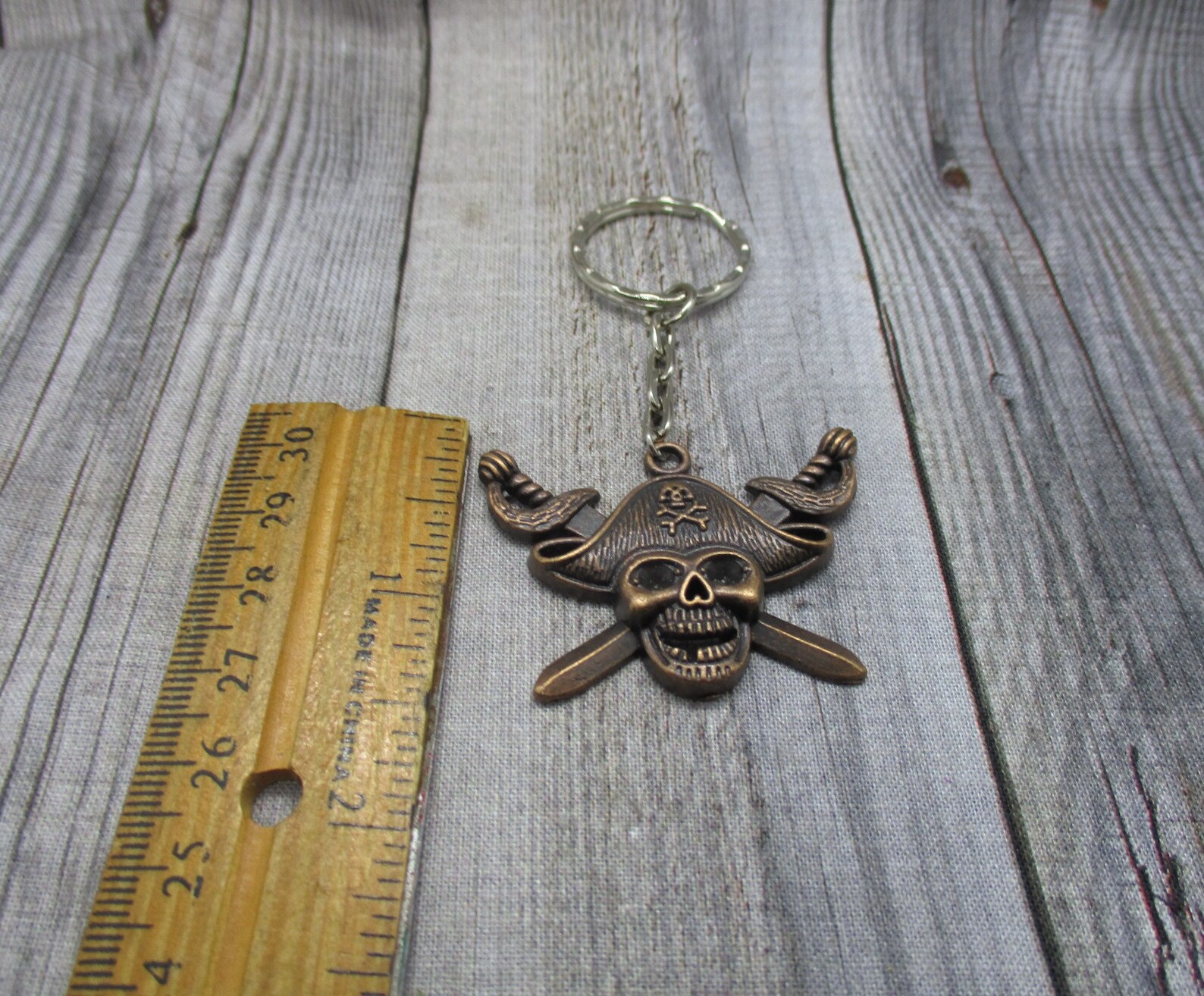 Pirate Keychain Skull and Swords Keychain Pirate Key Ring | Etsy