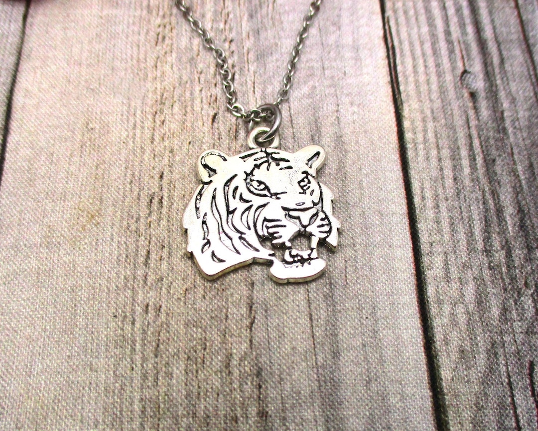 Tiger Necklace Tiger Head Jewelry Animal Necklace Animal Jewelry Best ...