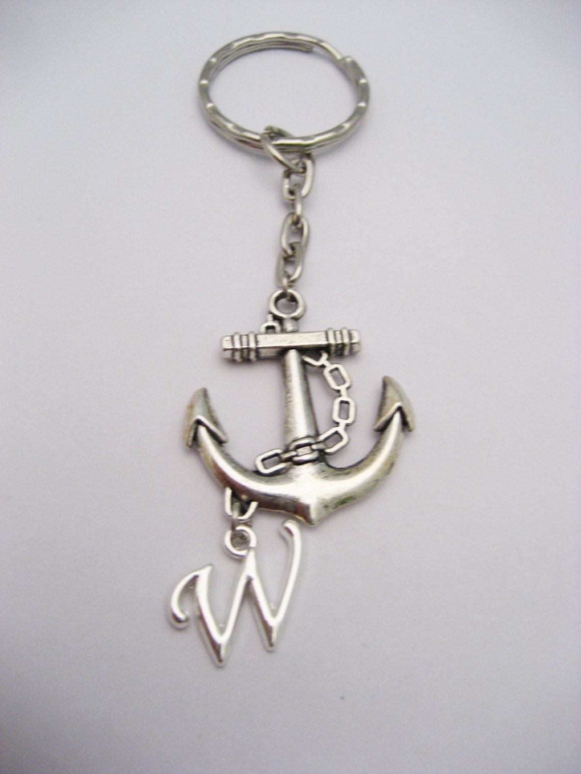 Anchor Keychain Nautical Keychain Letter Keychain Nautical | Etsy