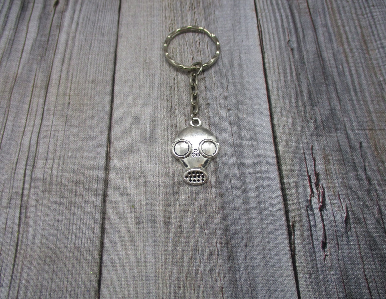 Gas Mask Keychain Silver Gasmask Keychain Anarchist Keychain - Etsy