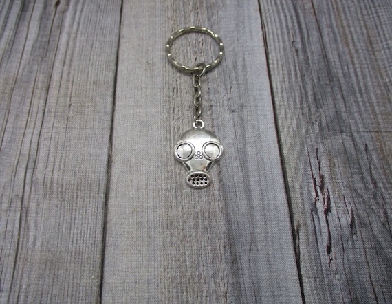 Gas Mask Keychain Silver Gasmask Keychain Anarchist Keychain - Etsy