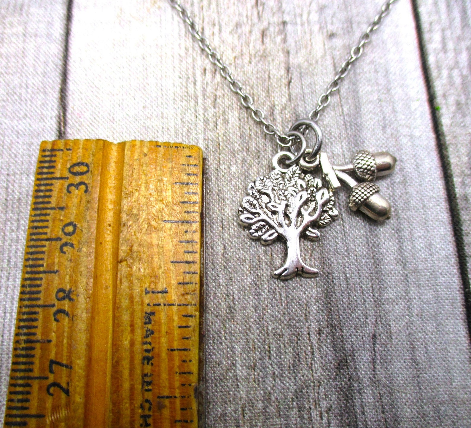Oak Tree Necklace, Oak Tree Jewelry, Acorn Necklace, Nature Lovers Gift ...