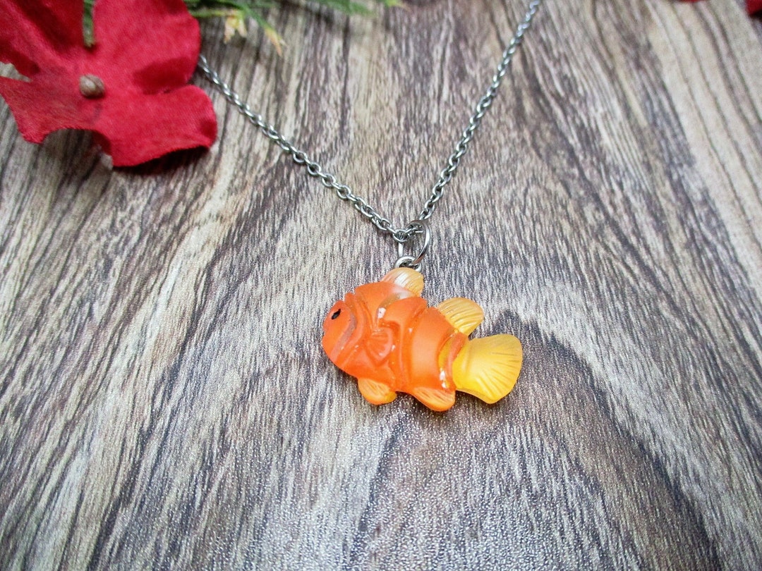 Orange Fish Necklace, Ocean Necklace, Fish Jewelry, Beach Necklace ...