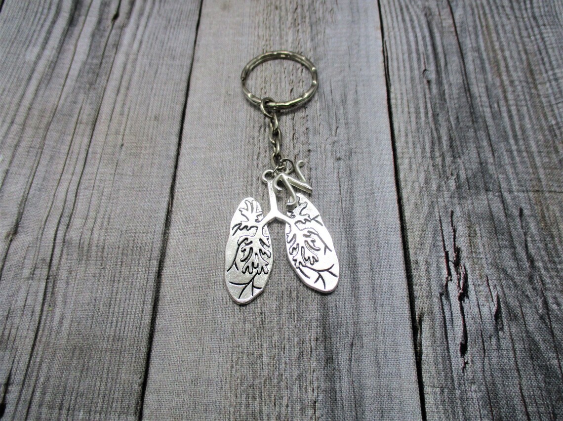 Human Lungs Keychain Personalized Science Keychain Initial | Etsy