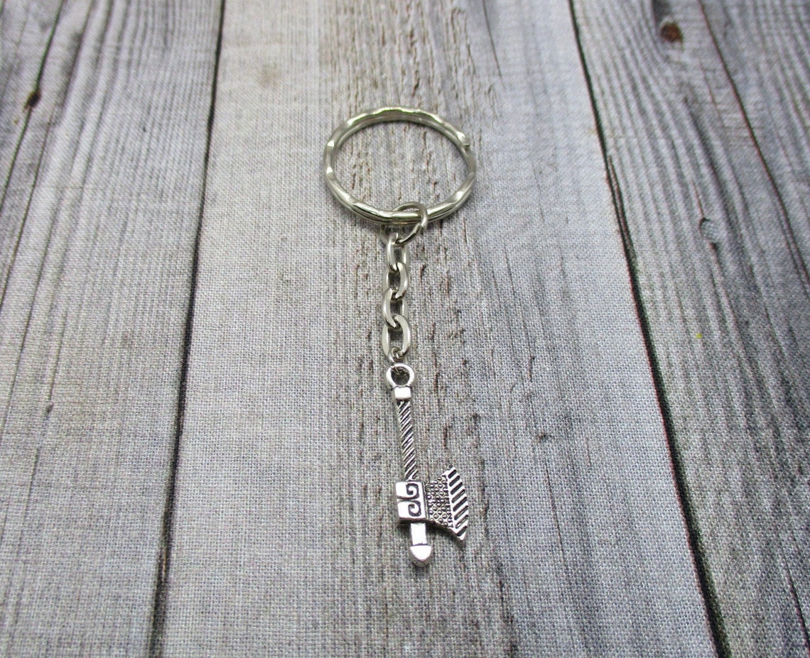 Viking Battle Axe Keychain Renaissance Keyring Axe Keychain - Etsy