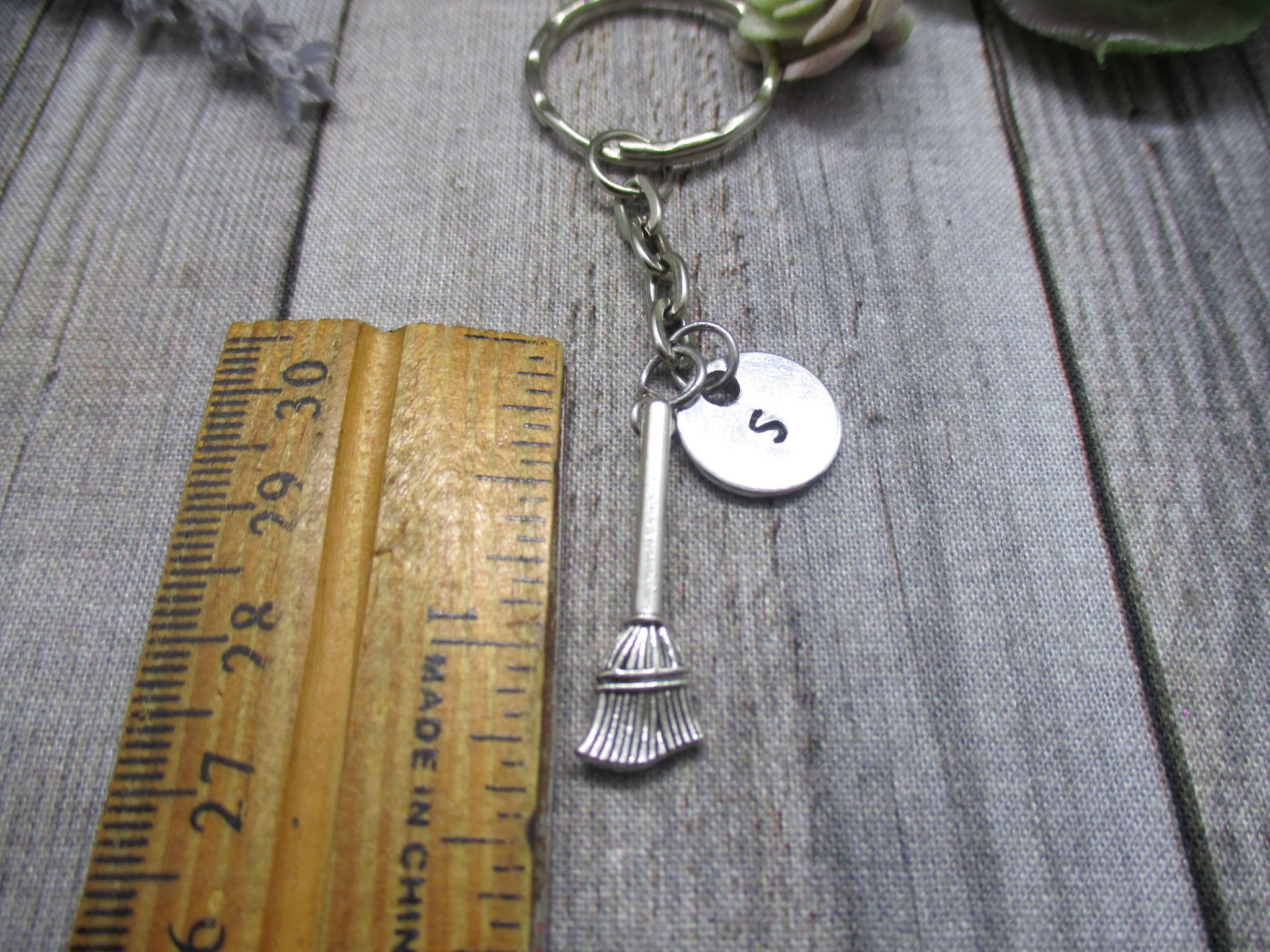 Broom Keychain Broom Gift Personalized Gifts Inital Keychain - Etsy UK