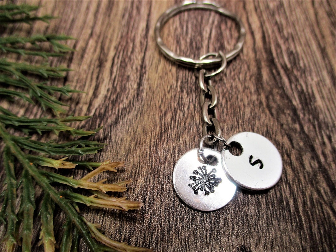Dandelion Seed Keychain Personalized Gifts for Her/ Him Inital ...