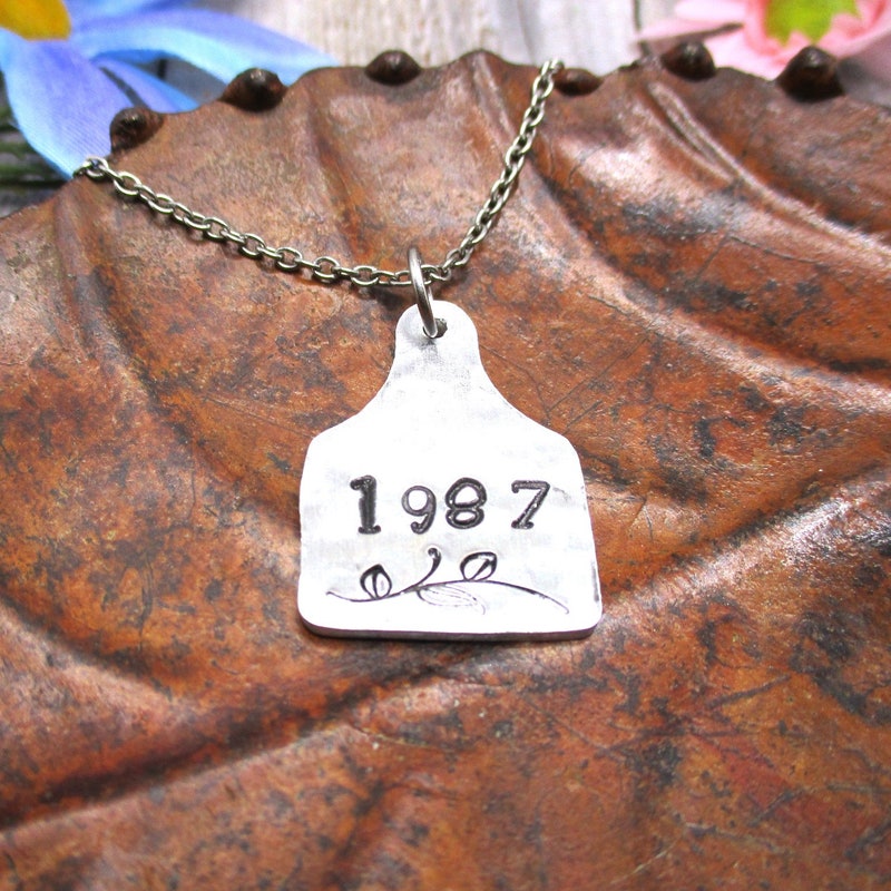 Cow Tag Necklace - Etsy