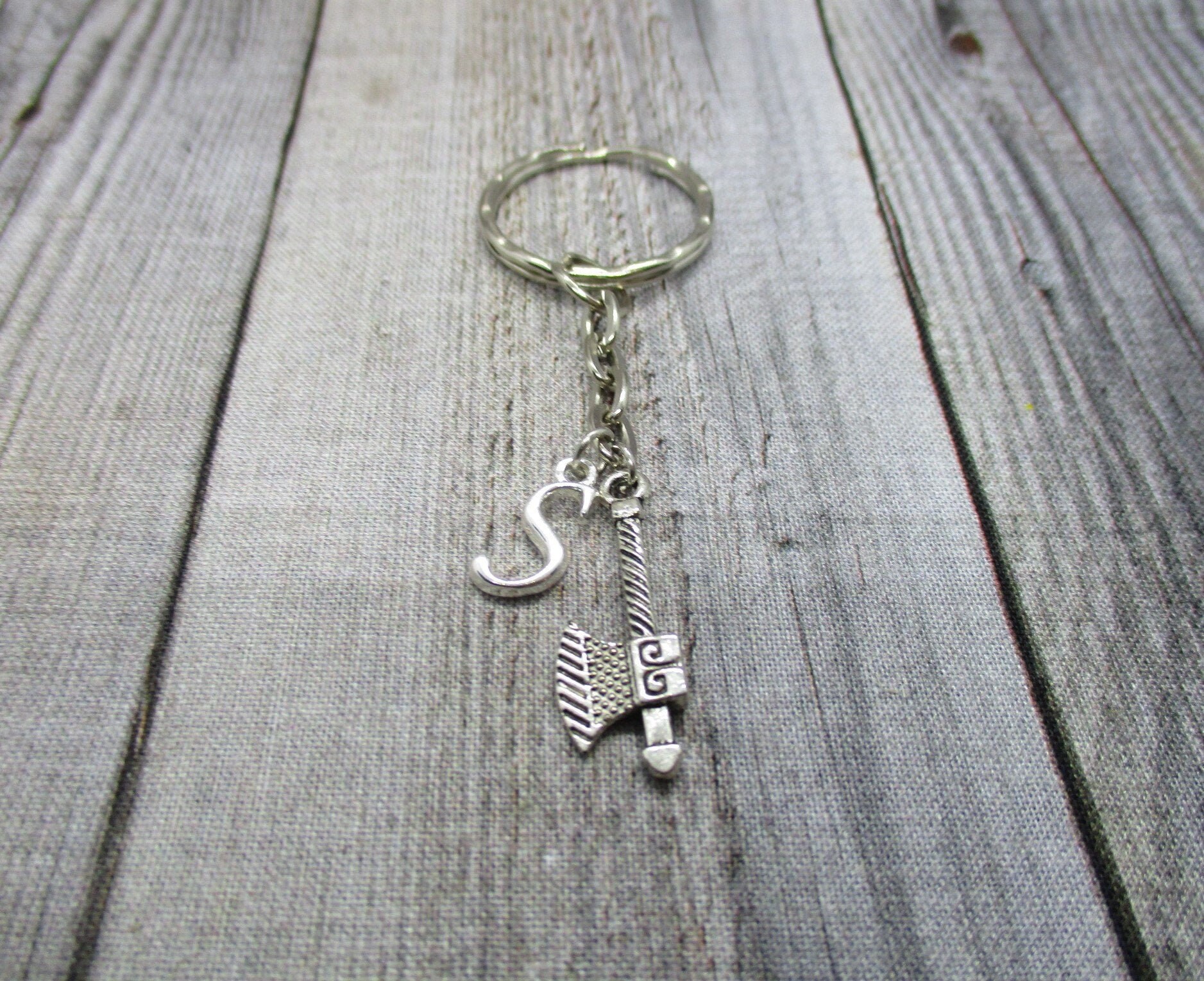 Viking Battle Axe Keychain Renaissance Letter Keychain | Etsy