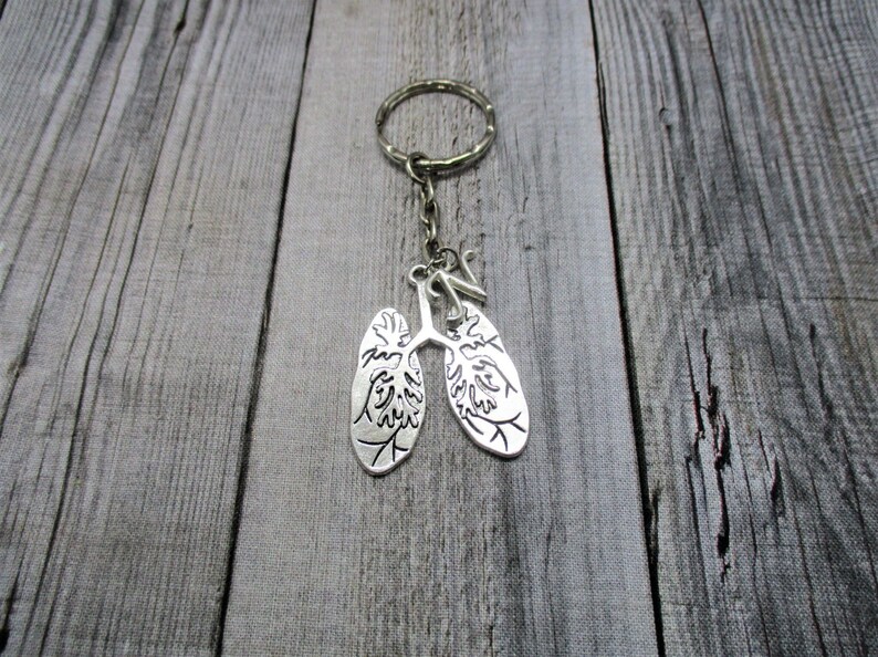 Human Lungs Keychain Personalized Science Keychain Initial - Etsy