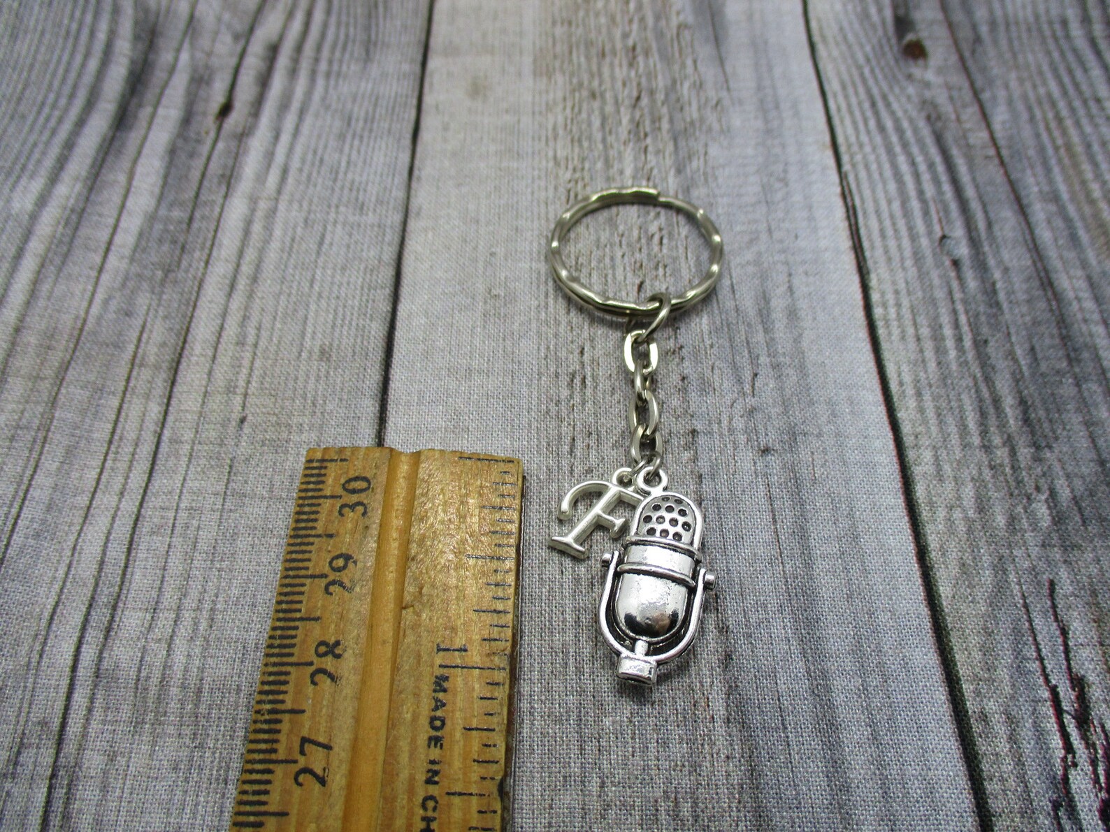 Microphone Keychain Radio Keychain Initial Singer Keychain | Etsy