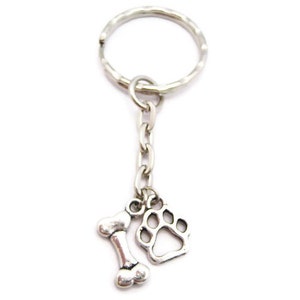 Dog Bone Keychain Dog Paw Keychain Dog Lovers Keychain Pet Lovers Gift ...