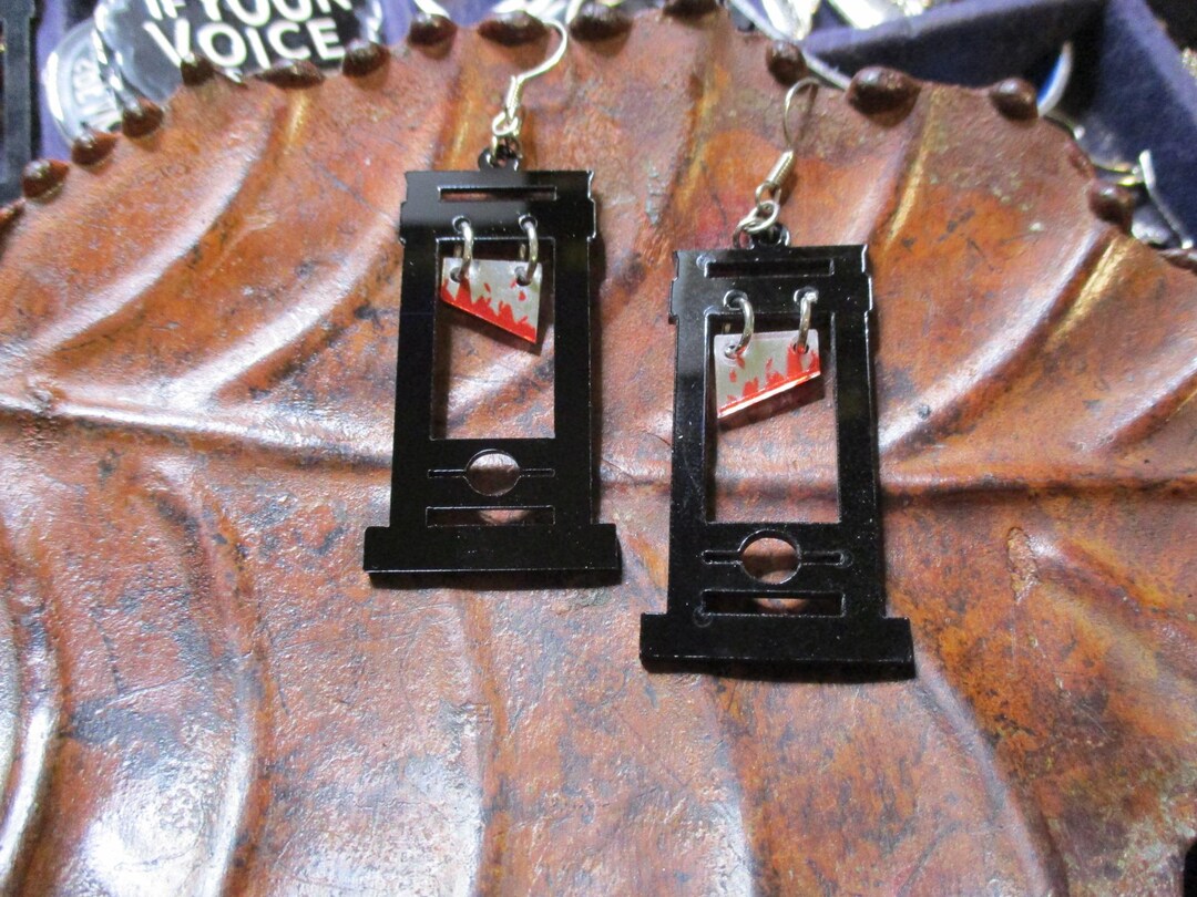 Guillotine Earrings Tool Jewelry Horror Jewelry Gifts for Her Bloody ...