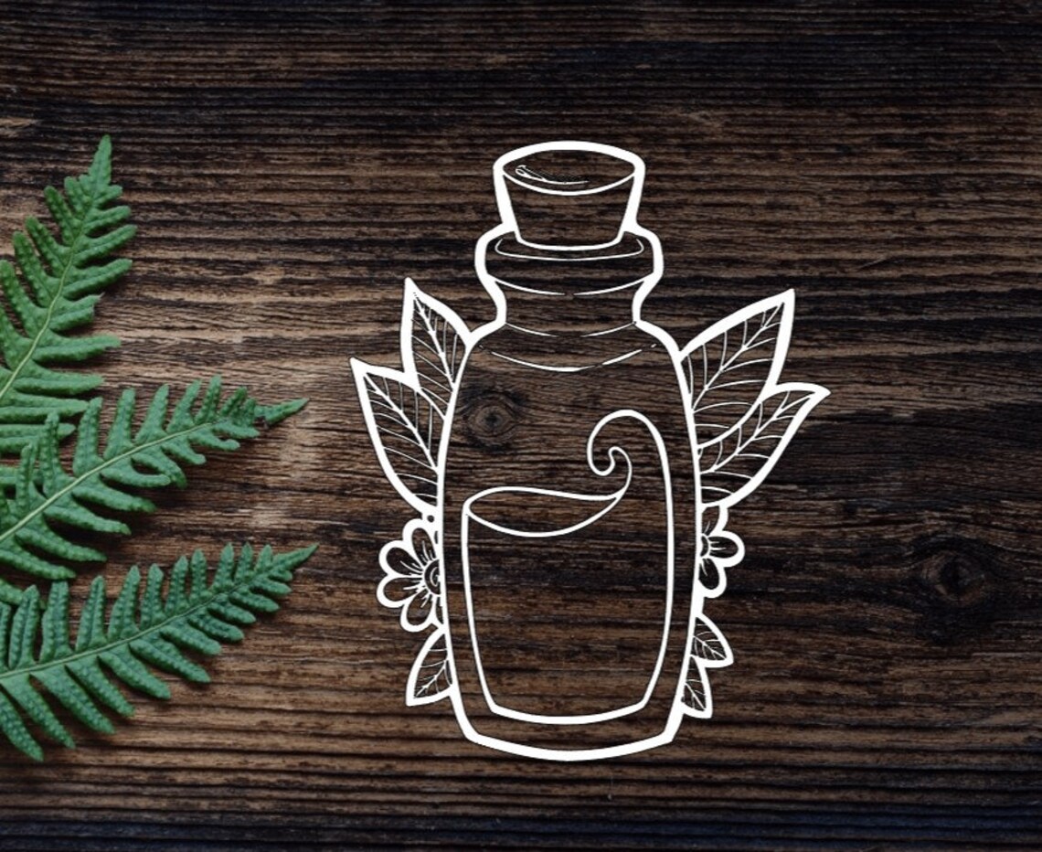 Floral Potion Bottle Vinyl Decal for Water Bottle Herbalists - Etsy